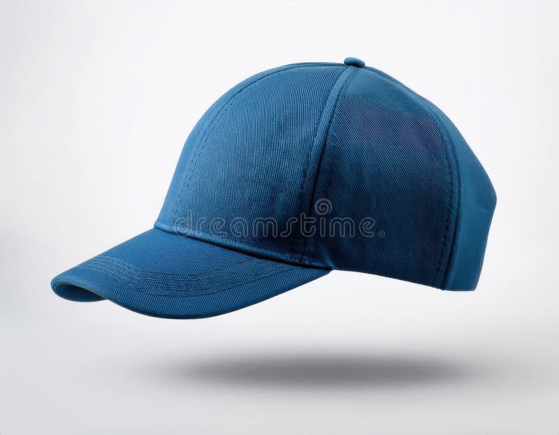 Blue Baseball Cap Mockup Floating in the Air Isolated on White ...