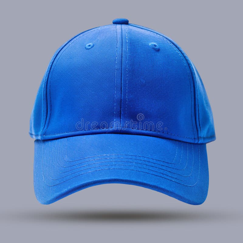 A Blue Baseball Cap Mockup, Front View Stock Illustration ...