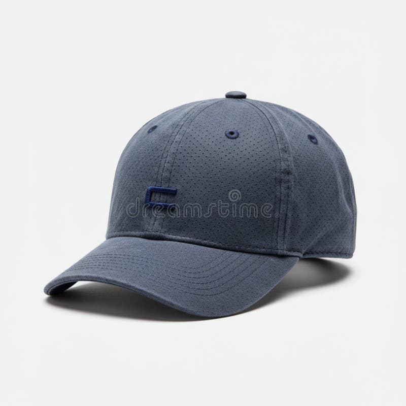 A Blue Baseball Cap with a Smooth, Curved Brim and a Structured Crown ...