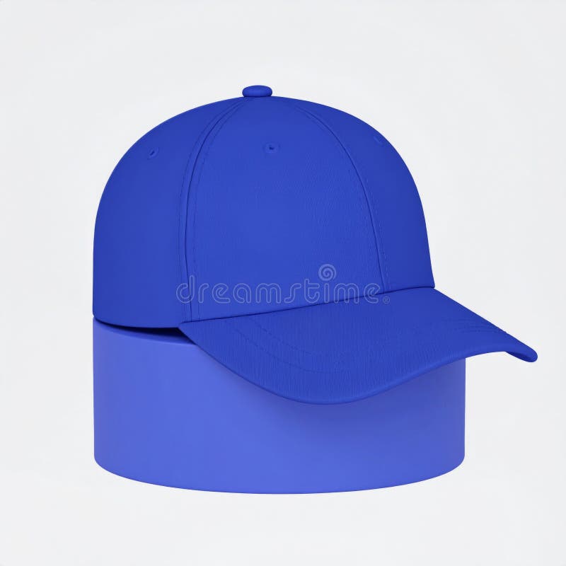 Blue Baseball Cap on a White Background Stock Illustration ...