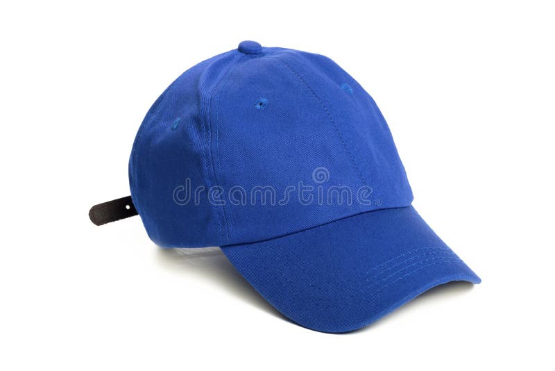 Blue Baseball Cap Isolated on White Background. Front and Back View ...