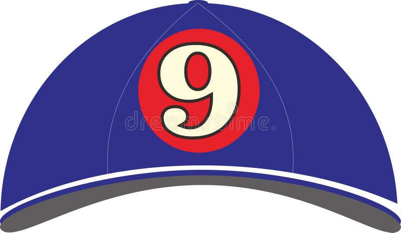 Blue Baseball Cup Number Nine Stock Illustration - Illustration of ...