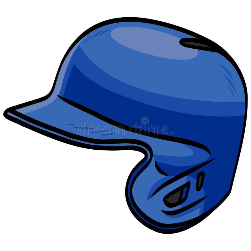 Blue Baseball Helmet Vector Illustration Stock Vector - Illustration of ...