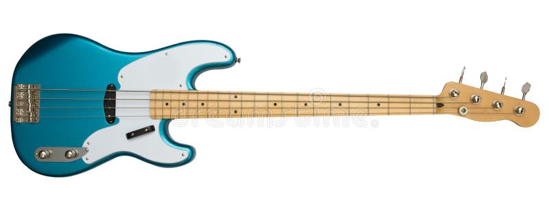 Blue bass guitar stock image. Image of isolated, electric - 14687125