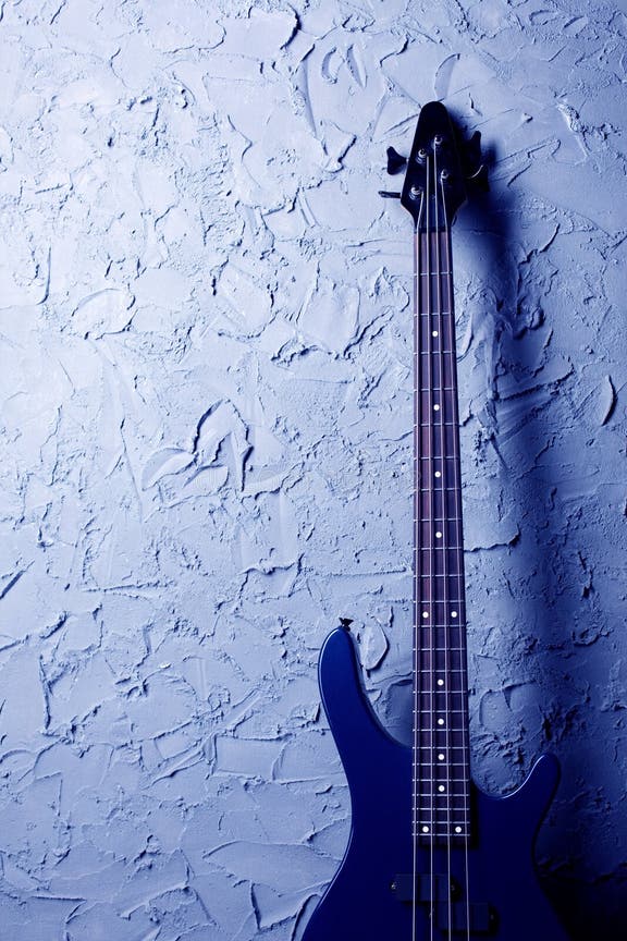 Blue bass guitar stock photo. Image of instrument, bass - 15036210