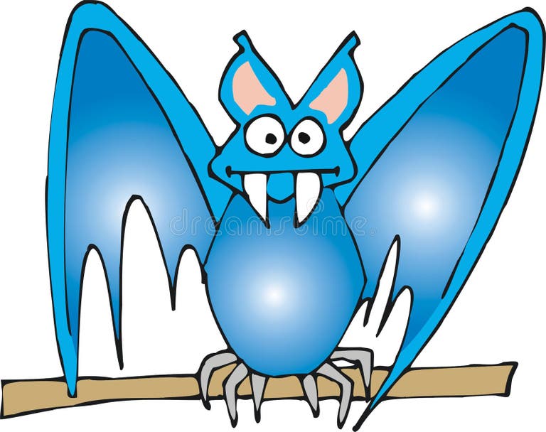 Blue bat stock vector. Illustration of figure, animal - 2323610