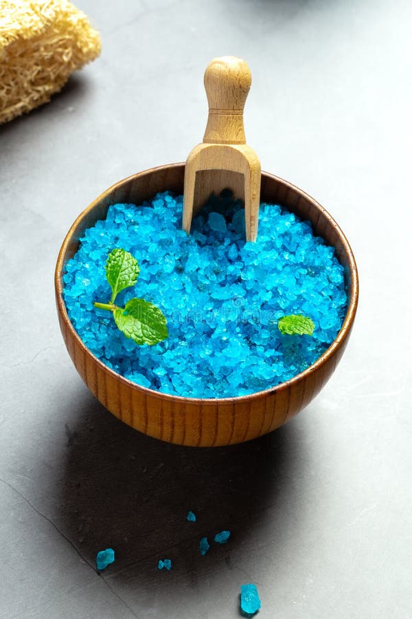 Blue salt background stock image. Image of aromatherapy - 146529181