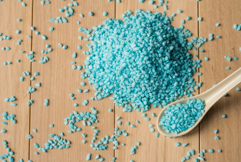 Blue Bath Salt for Spa on Spoon Stock Photo - Image of bowl, healthy ...