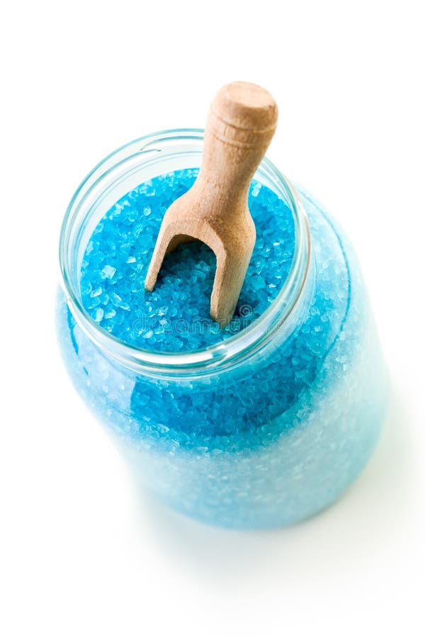 Blue bath sea salt stock image. Image of luxury, aromatic - 23523973