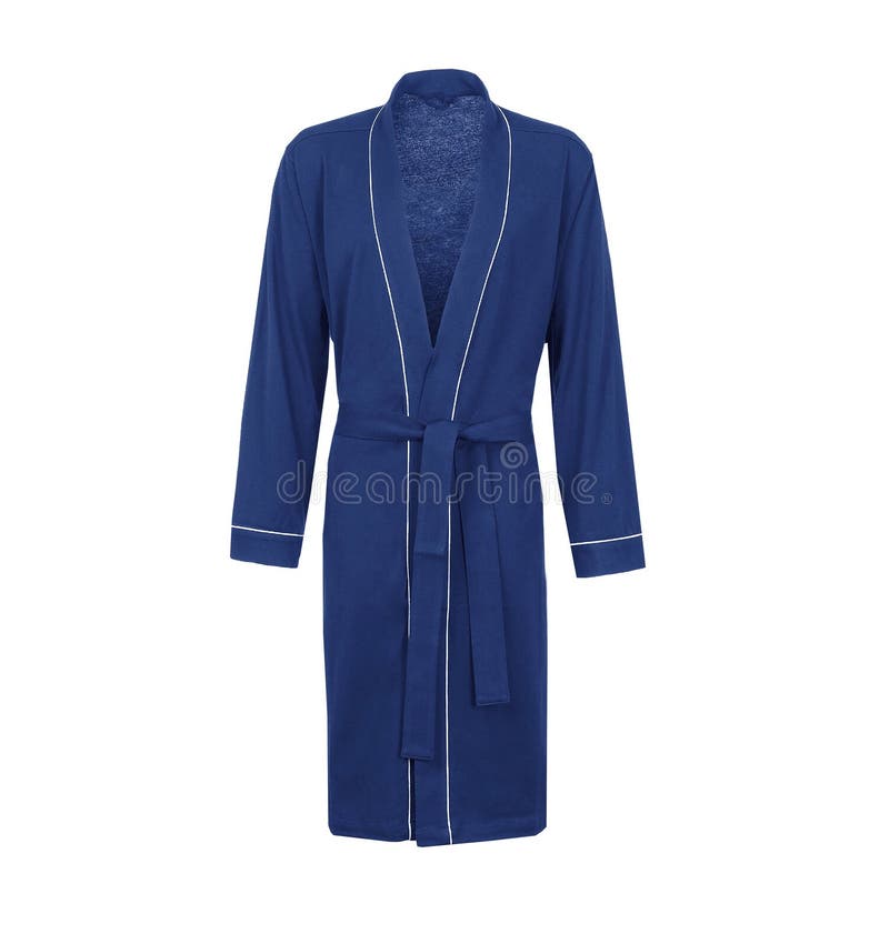 Blue bathrobe, isolated. stock photo. Image of enjoyment - 119758218