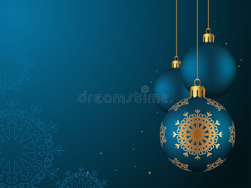 Blue baubles stock vector. Illustration of holiday, golden - 17128358
