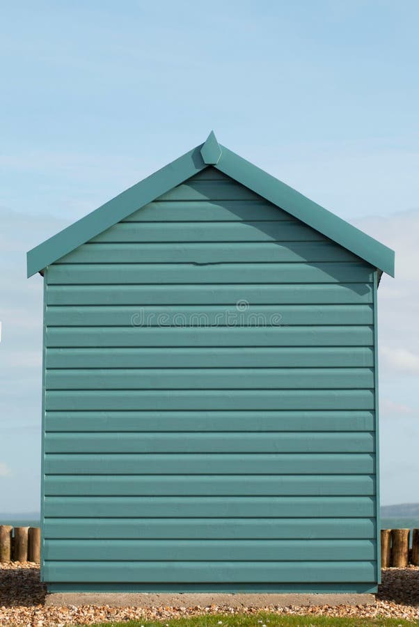 A Blue Beach Hut on a Sunny Day Stock Photo - Image of vacation, sunny ...