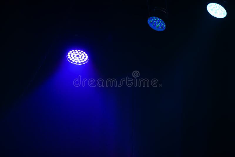 A Blue Beam of Light from a Halogen Lamp Stock Image - Image of dark ...