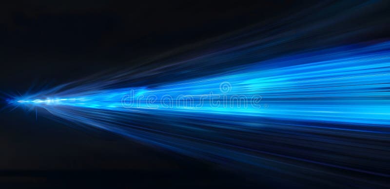 Abstract Blue Light Beam on Black Background Stock Illustration ...