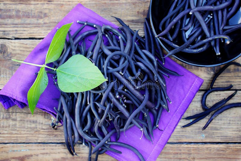 Blue Beans on a Wooden Table Stock Image - Image of legume, organic ...