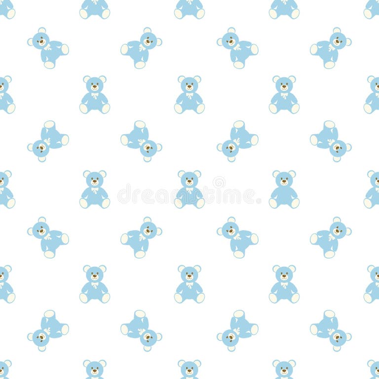 Blue bear pattern stock vector. Illustration of childhood - 75101014