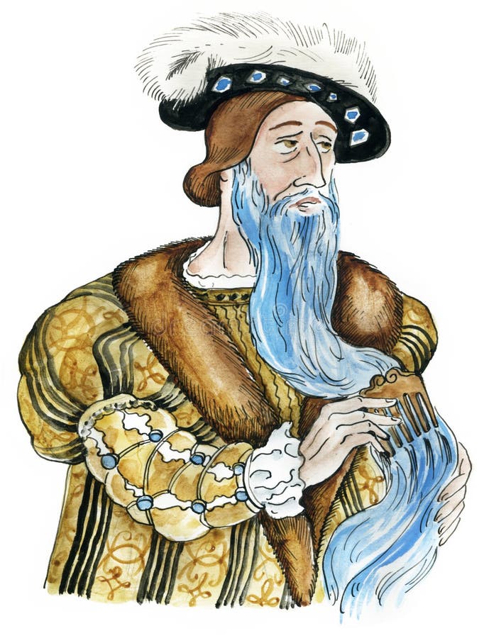 Blue beard man stock illustration. Illustration of cute - 24430026