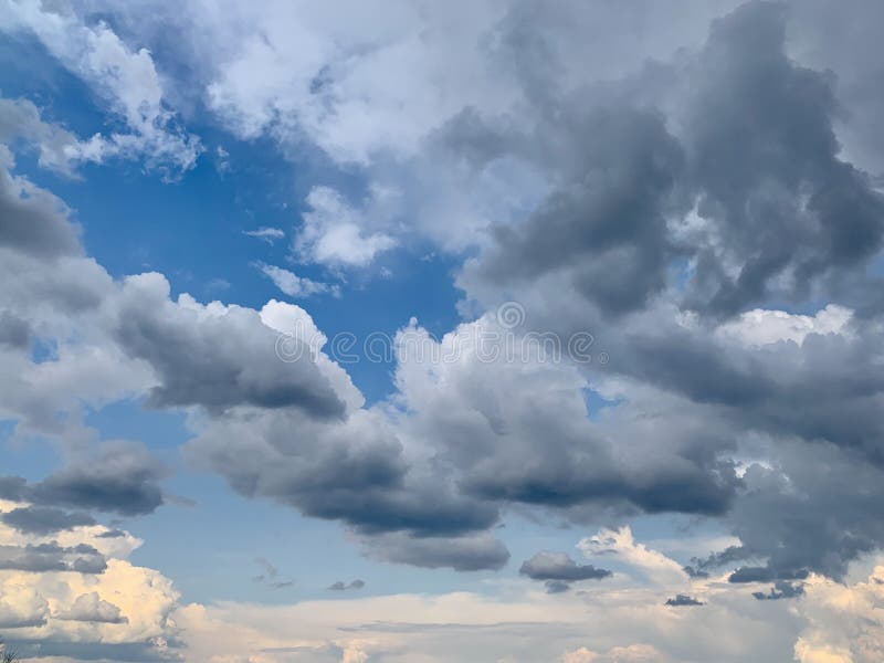 Blue Sky and White Clouds. Clear Weather, Beautiful Contrast on the ...