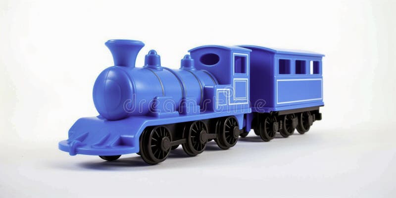 A Blue Beautiful Toy Train on a White Background, Created Using ...