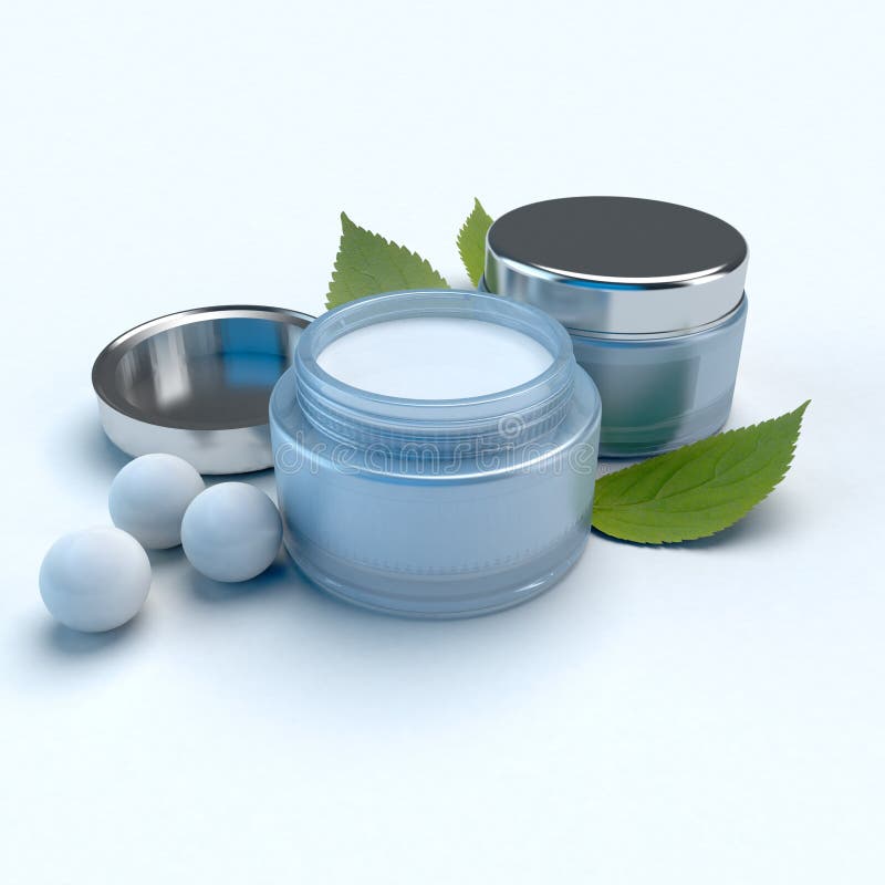 Blue beauty products stock image. Image of aging, container - 33913795