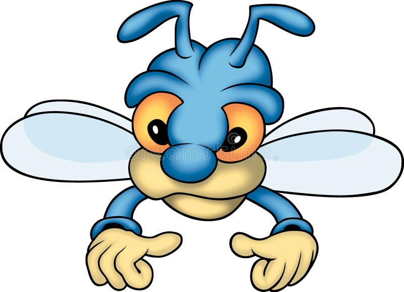 Blue bee stock illustration. Illustration of joyful, crawly - 1960458