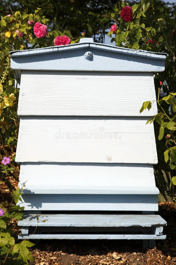 Blue beehive stock image. Image of beekeeping, modern - 9822649