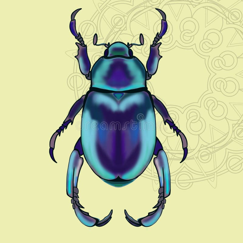 Blue Beetle, Wild Insect, Indigo Seamless Pattern, Wild Insects ...
