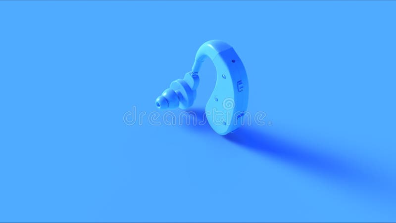 Blue Behind the Ear Hearing Aid Stock Illustration - Illustration of ...