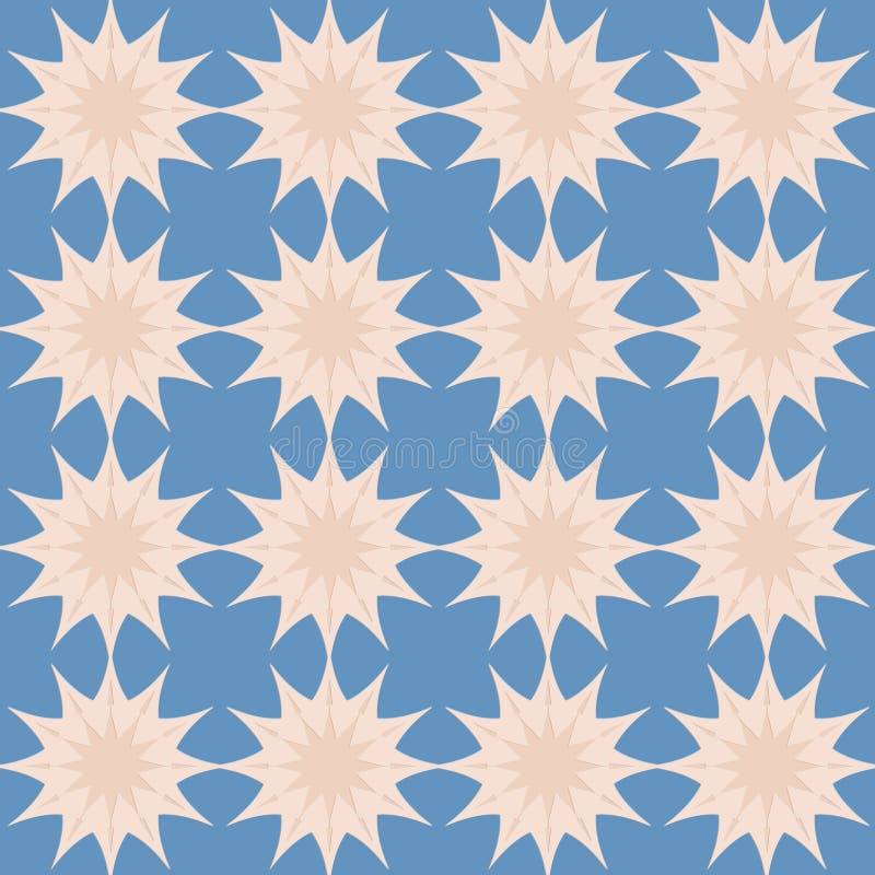 Blue Beige Seamless Pattern, Arabesque Arabic Perforated Embossed ...