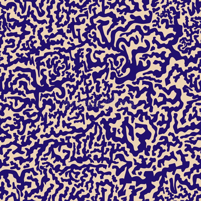 Blue and Beige Vermicular Seamless Pattern Stock Illustration ...