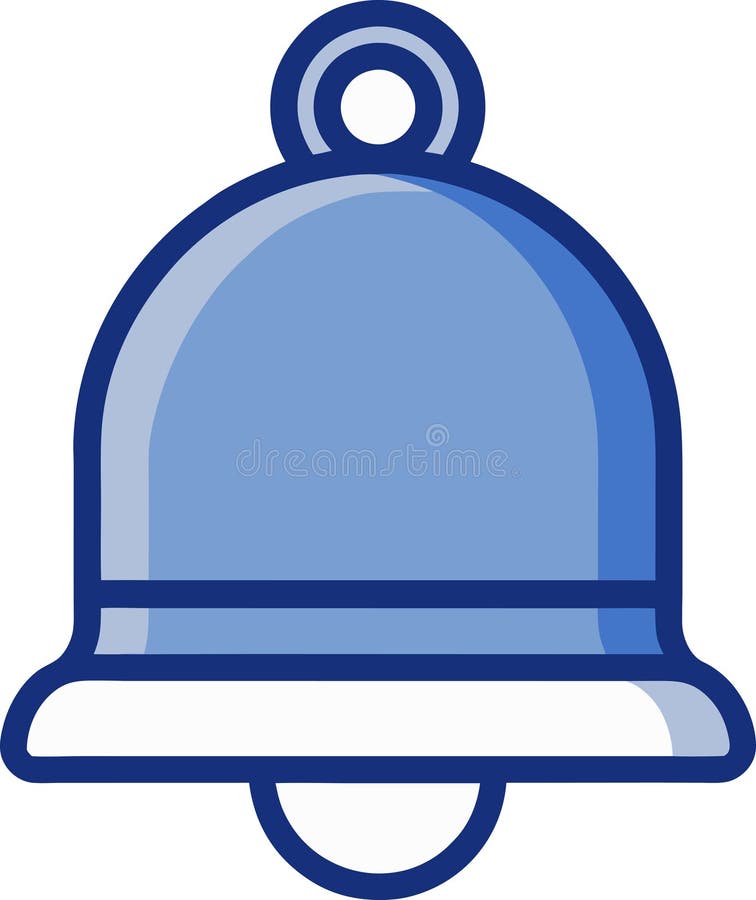 A Blue Bell Icon with a Rounded Top Designed for Notification Alerts ...