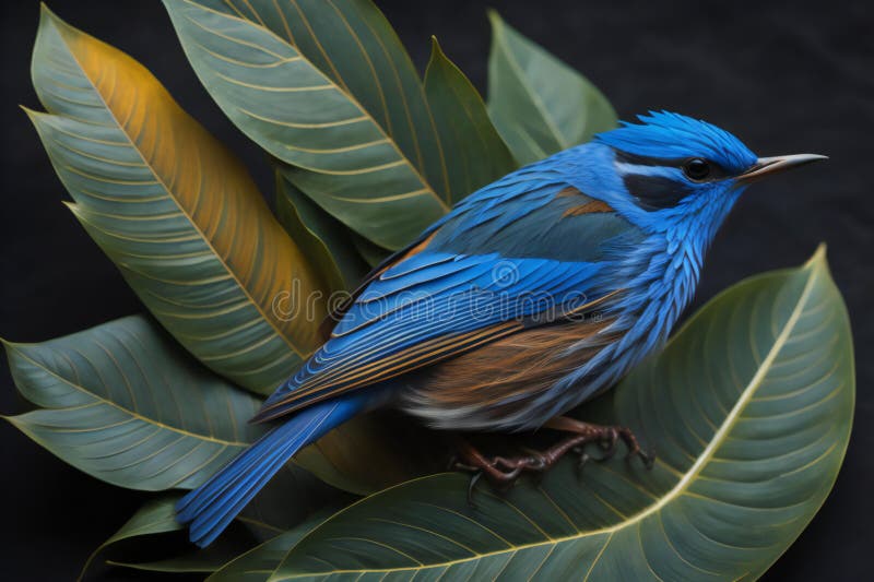 Blue-bellied Bluetail, Cyornis Azurea. Generative Ai Stock Illustration ...
