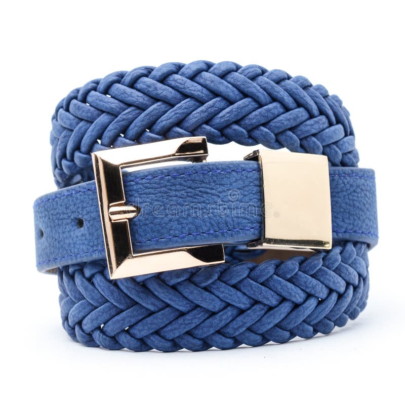 Blue Belt Isolated on White Stock Photo - Image of women, spiral: 206767448