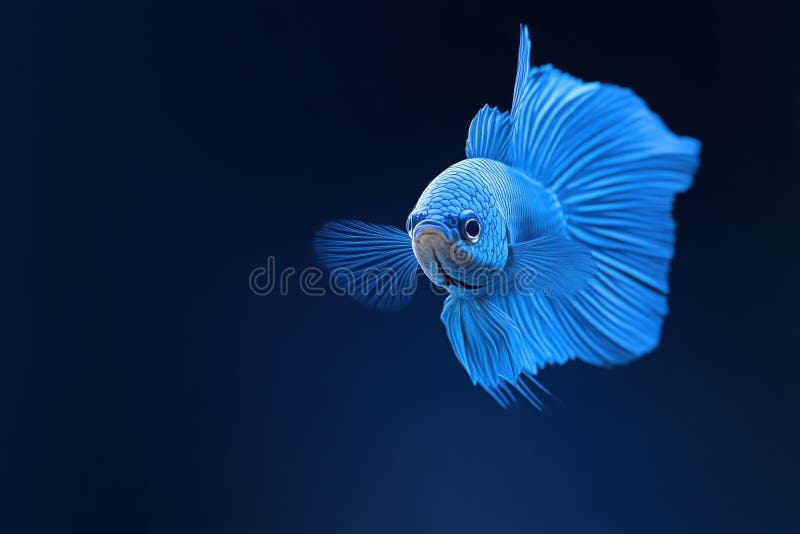 A Blue Beta Fish with a Black Mouth Stock Image - Image of movement ...