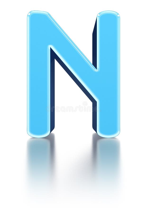 Blue Beveled Uppercase Letter.3D Font with Pale Surface Reflections ...