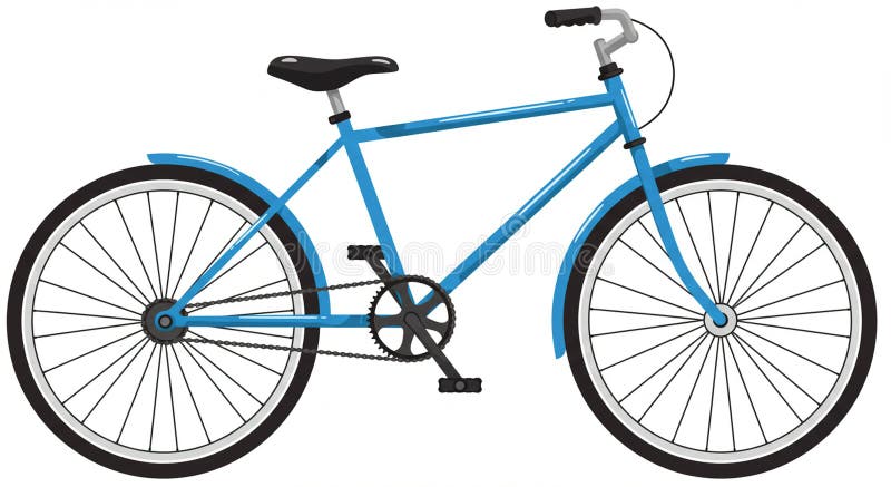A Blue Bicycle with a Classic Design is Depicted. it Features a Diamond ...