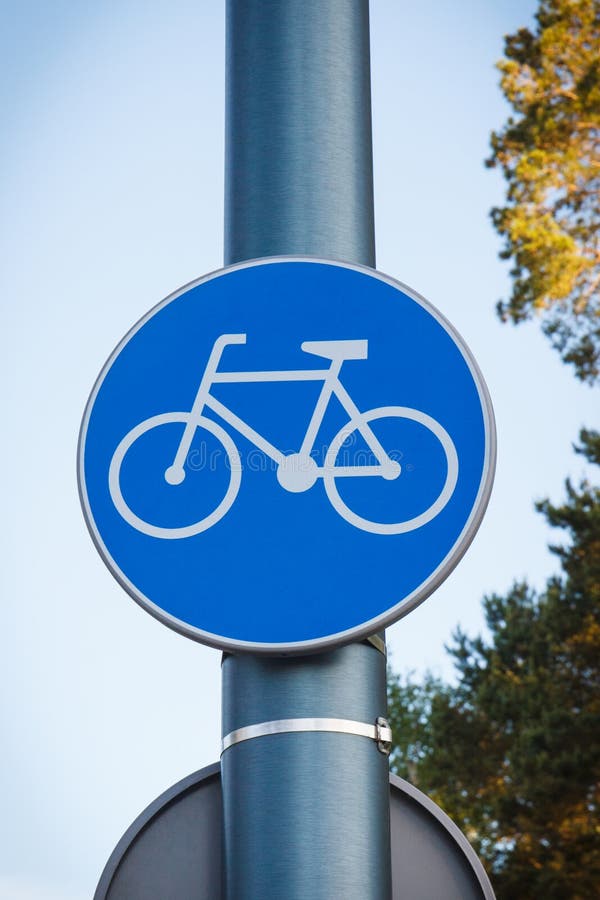 140 Blue Bicycle Lane Sign Marking Path Stock Photos - Free & Royalty ...