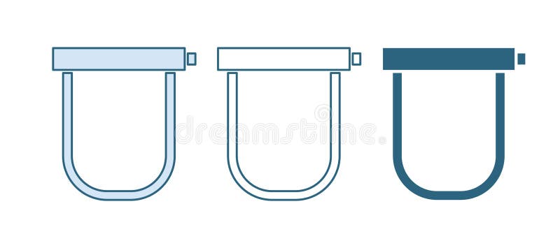 Blue Bicycle Lock U Shaped Industrial Icon Isolated on White Background ...