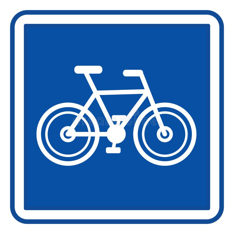 Blue Bicycle Parking Sign. stock vector. Illustration of isolated ...