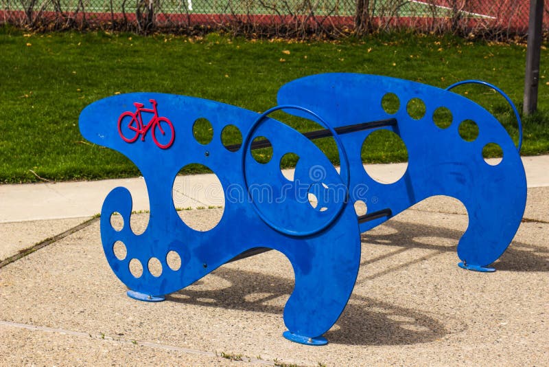 Blue Bicycle Stand Local Park Stock Photos - Free & Royalty-Free Stock ...