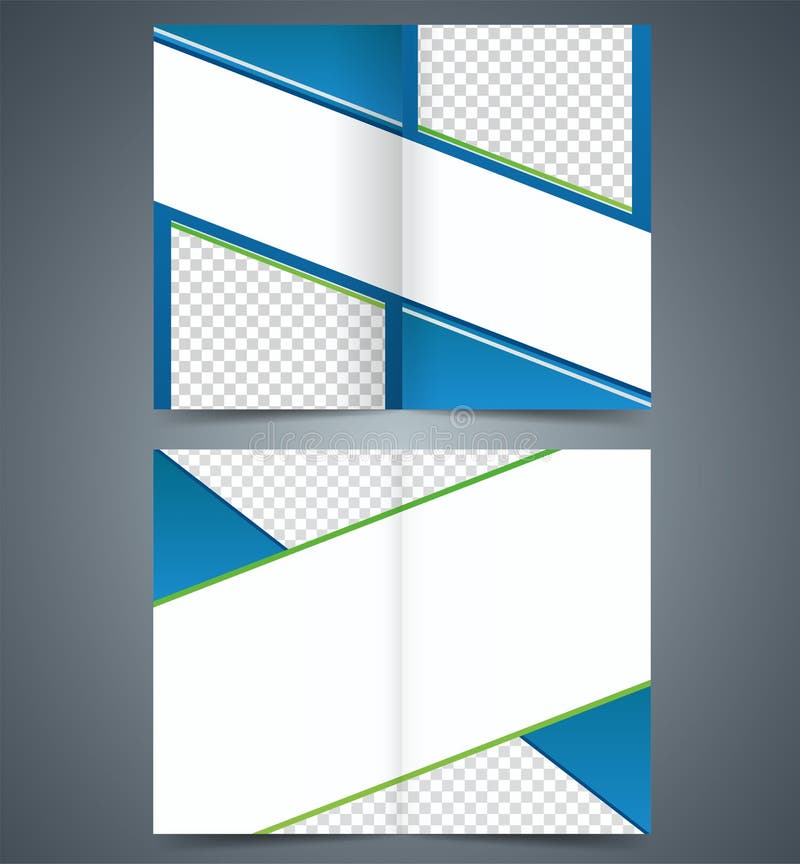 Blue Bifold Brochure Template Design, Business Leaflet, Booklet Stock ...