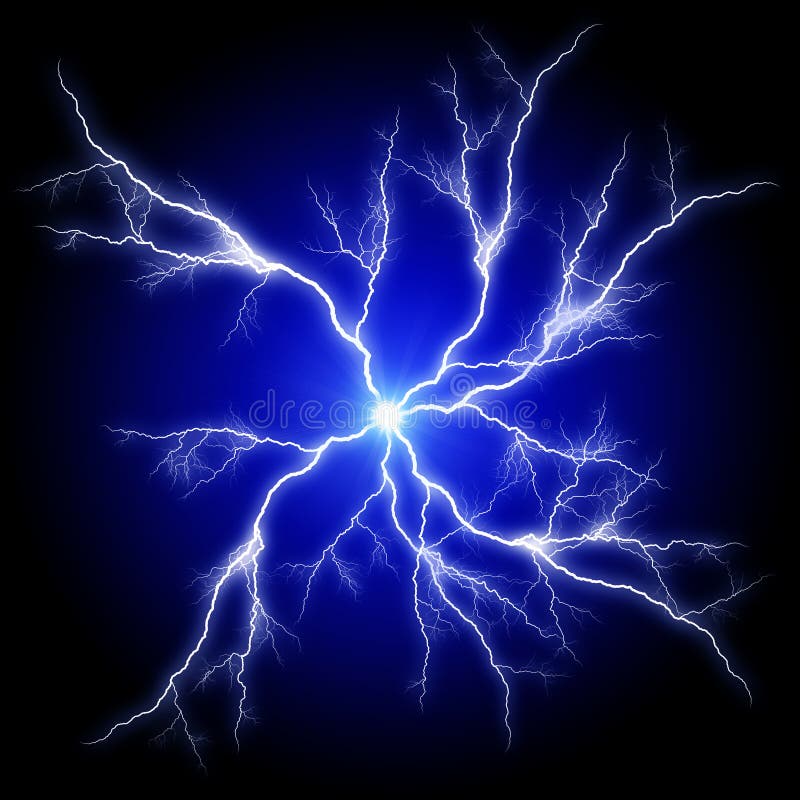 Blue big blue lightnings stock illustration. Illustration of weather ...