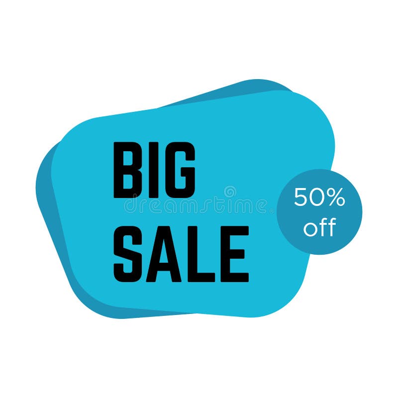 Blue Big Sale Sticker with Text Stock Vector - Illustration of sale ...