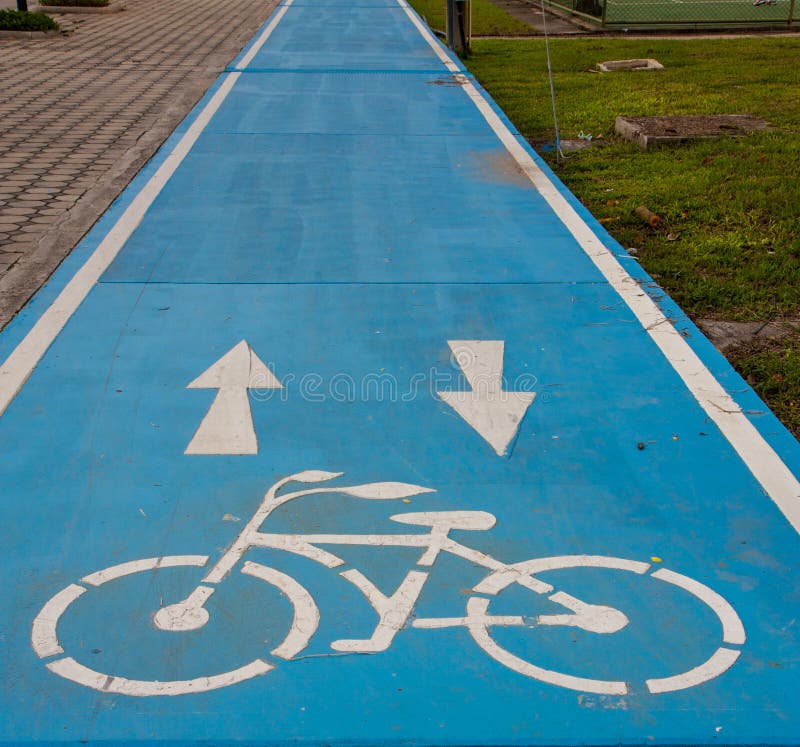 Blue Bike Lane stock image. Image of sharing, commuter - 31624843