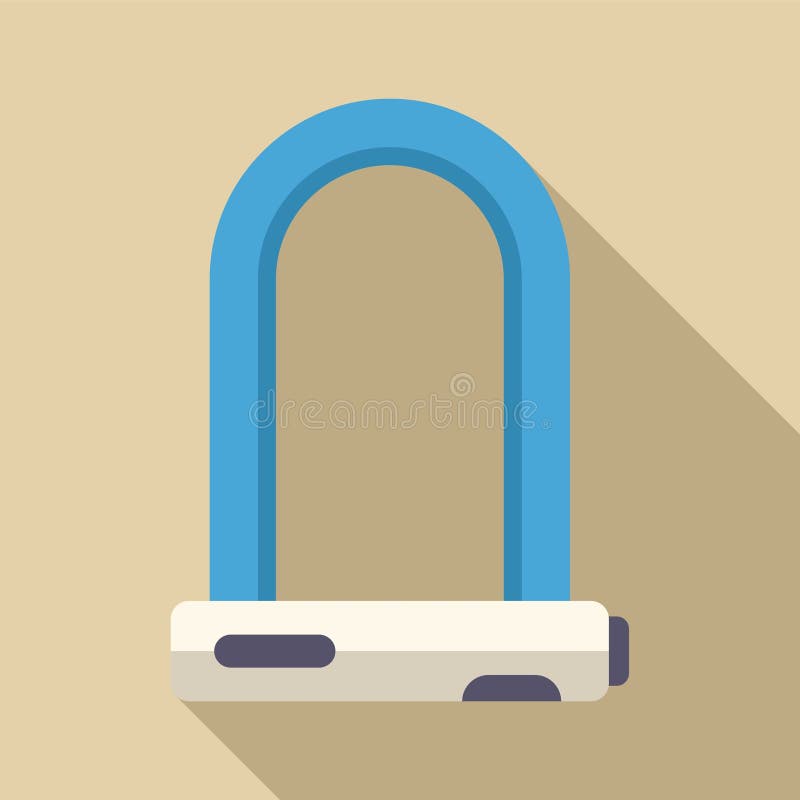 Blue Bike Lock Protecting Bicycle from Theft on Yellow Background Stock ...