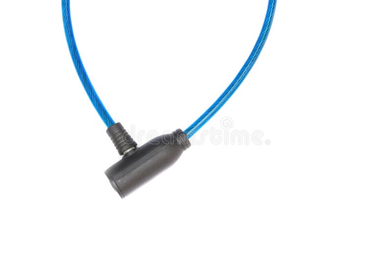 Key Blue Bike Lock. Equipment Lock Bike Binds on White Background Stock ...