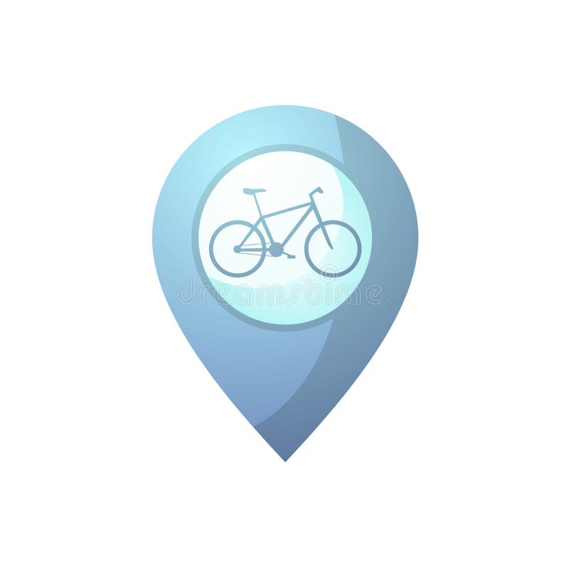 Blue bike point stock vector. Illustration of location - 80469445