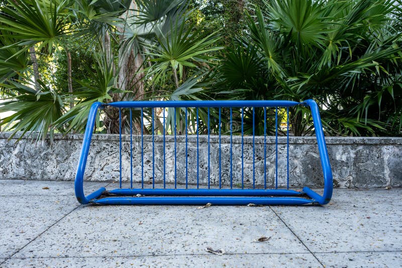 Blue Bike Rack stock photo. Image of parking, transportation - 178389924