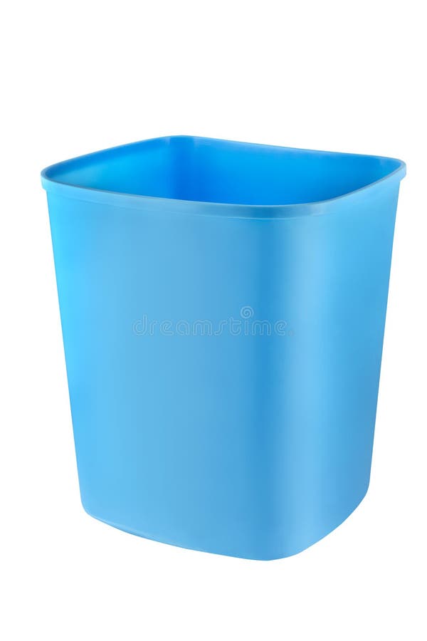 Blue Bin stock photo. Image of empty, isolated, garbage - 20437724