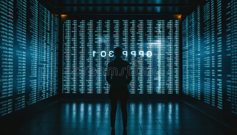 Abstract Binary Code Code Background Blue Binary Code Generative Ai Stock Illustration